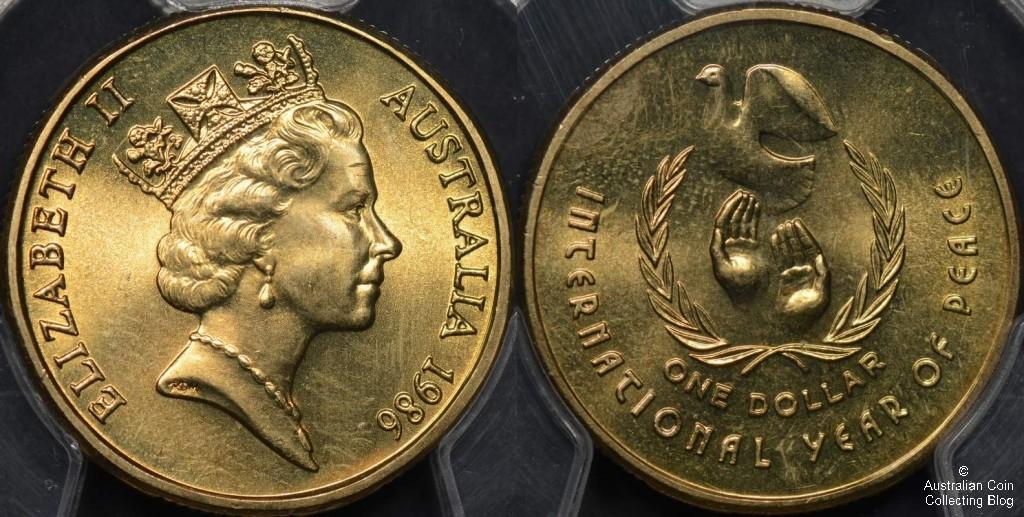 1986 International Year of Peace Dollar Coin | The Australian Coin ...