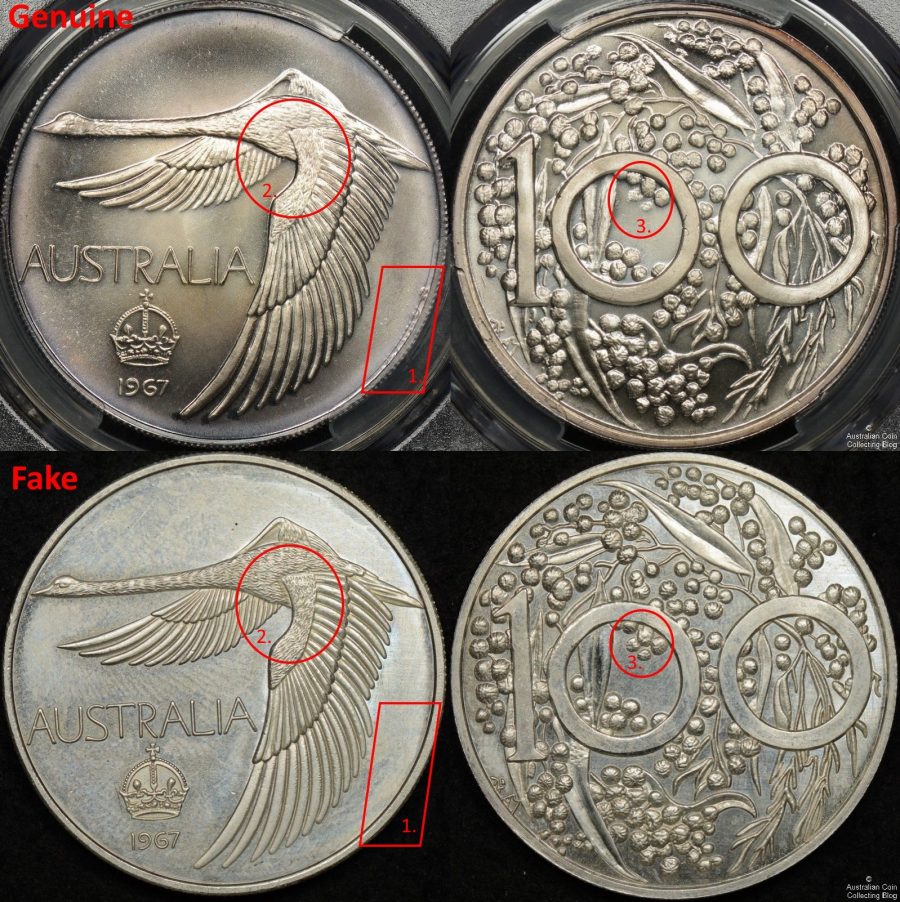 1967 Australia 1 Dollar Pattern ‘Crown’ Goose Dollar 90% Silver Copy ...