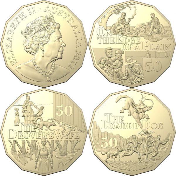 2022 50 Cent Treasured Australian Stories Henry Lawson Three Coin ...