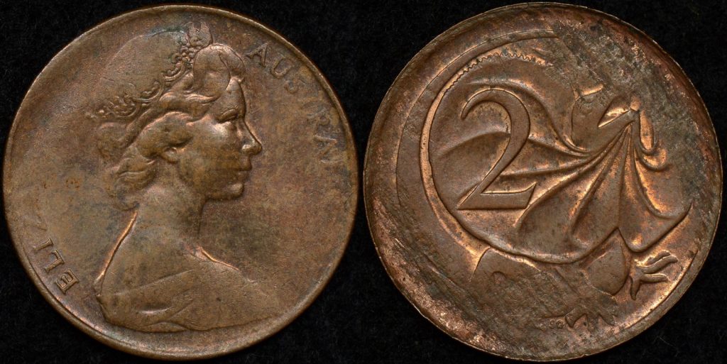 Australia 1966-1984 2 Cent Struck on Split Planchet | The Australian ...