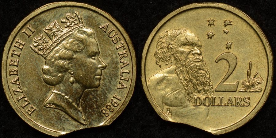 Australia 1988 $2 with Curved Clipped Planchet Error | The Australian ...